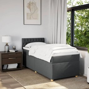 Box spring postel s matrací tmavě šedá 100 x 200 cm textil 3288899
