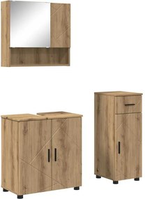 Sada koupelnového nábytku 3 ks Artisanový dub 61 x 35 x 64 cm 3392962