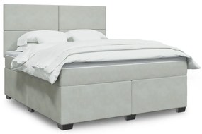 Box spring postel s matrací světle šedá 180x200 cm samet 3293272