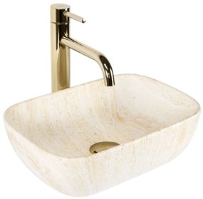 Rea Belinda Mini, umyvadlo na desku 360 x 255 x 115 cm, imitace kamene matná, REA-U4700