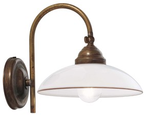 Il Fanale 082.19.OV Country, rustikální nástěnná lampa z mosazi a benátského skla, 1x60W, prům. 20cm