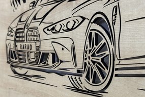 Li-Go "BMW" světelný obraz 230V 70x70 cm provedení povrchu: jedle
