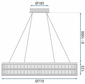 Toolight Toolight, LED stropní svítidlo 80cm + dálkový ovladač, APP1569-CP, zlatá, OSW-06988