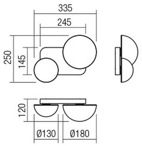 Redo 01-2471 - Nástěnné svítidlo LUMIEN 2xG9/10W/230V zlatá/bílá
