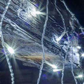 Hobby Line LED světelný závěs do okna, 200 × 100 cm, ledově bílá, 100 diod, čirý kabel, IP20 do interiéru, prodlužovací