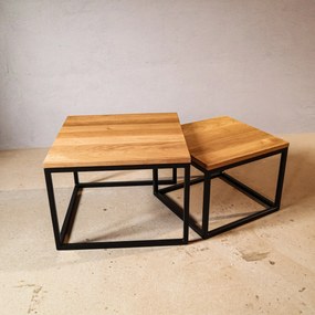 Wudboys Konferenční stolky - Sestava Flat Series Barva kovu: Černá, Dřevo: Dub, moderní skandinávský styl