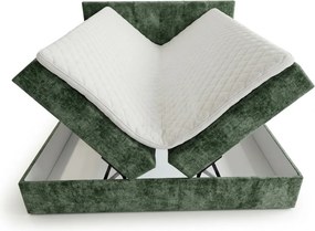 Čalouněná postel boxspring DIRELIS VIBE 160x200 cm tmavě zelená Matrace: Matrace Bonell pružinová