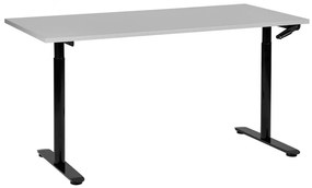 Manuálně nastavitelný psací stůl 160 x 72 cm šedý/černý DESTINAS Beliani