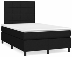 Box spring postel s matrací a LED černá 120x190 cm textil