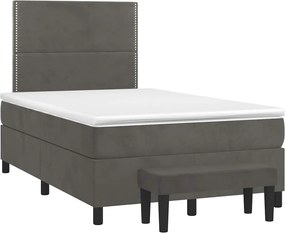 Box spring postel s matrací tmavě šedý 120x190 cm samet 3270464