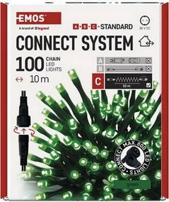 Propojovací vánoční řetěz bez zdroje EMOS Connecting D1AG01 ZY1927 100LED 10m zelená
