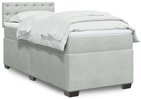 Box spring postel s matrací světle šedá 90x200 cm samet 3286210