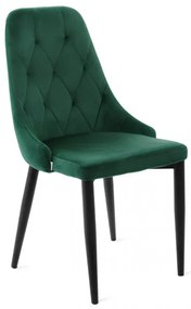 Jídelní židle LOUIS QUILTER sametová zelená 848990