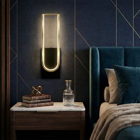 Toolight Nástěnné moderní LED osvětlení APP1782-W Brush zlatá/černá