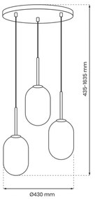 Lustr na lanku ALIAS 3xE14/40W/230V černá/šedá