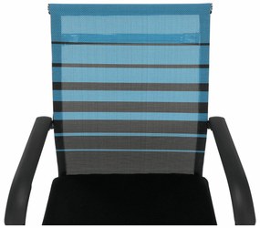 Konferenční židle ESIN síťovina modrá a černá, kov chrom