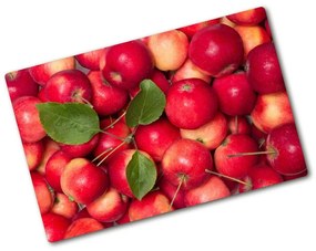 Wallmuralia Kuchyňská deska velká skleněná Červená jablka 80x52 cm