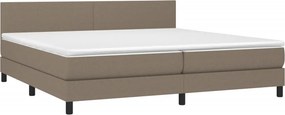 Box spring postel s matrací taupe 200x200 cm textil 3139925