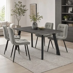 Jídelní stůl HT-F4514 GREY, mdf, šedý dub (140 x 80) cm Šedá