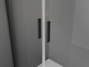 Mexen Exo, výklopná sprchová kabina, dveře 120 cm + boční stěna 95 cm, transparentní sklo, černá, 814-120-095-70-00