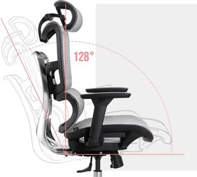 Ergonomická síťovaná kancelářská židle MOSH Airflow 690 – černo-bílá