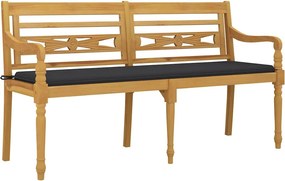 Lavice Batavia s antracitovou poduškou 150 cm masivní teak 3100826