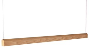 Lineární závěsné svítidlo ze dřeva Curve Dekor: Dubové dřevo / Zlatá, Délka: 1640 mm, Teplota chromatičnosti / Stmívání: 4000 Kelvinů / Stmívatelné…