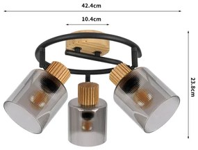 Brilagi - Bodové svítidlo HYGGE 3xE14/15W/230V kaučukovník/kouřová