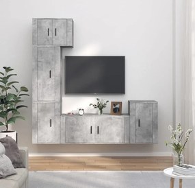 vidaXL 5dílný set TV skříněk kompozitní dřevo [3188622] Barva: Betonová šedá