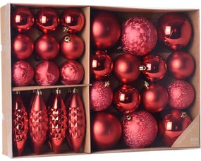 Sada vánočních ozdob Terme červená, 31 ks