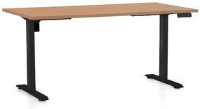 Výškově nastavitelný stůl OfficeTech B, 140 x 80 cm - bílá podnož Barva: Buk