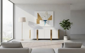 Komoda Stilig ST921 200 cm bílá/zlatá/mramor