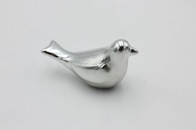 Stříbrný dekorační ptáček 8122