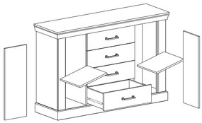 Obývací stěna Antica K | sestava B | 4 díly | kraft zlatý