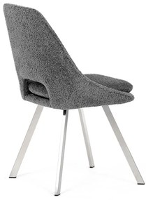 Jídelní židle, šedá, látka bouclé, DCL-W1174 GREY2