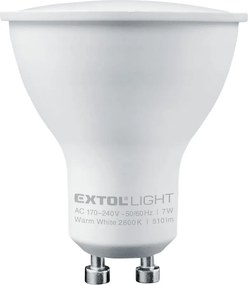 EXTOL LIGHT Žárovka LED reflektorová, 7 W, 510 lm, GU10, teplá bílá 43033