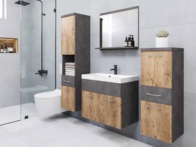 Koupelnový nábytek Lumia, Barva: matera / matera + breslau z kaštanů, Sifon k umyvadlu: ano, Baterie: bez baterie