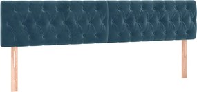 Box spring postel s matrací a LED tmavě modrá 180x200 cm samet 3134601