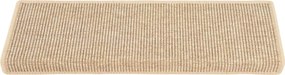 Schodové rohože 15 ks 65 x 21 x 4 cm světle béžové s obdélníkovým okrajem 326909