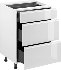 Spodní skříňka, bílá/bílá extra vysoký lesk HG, AURORA D60S3
