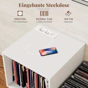 Costway Odkládací stolek s nabíjecí stanicí otočný stojan