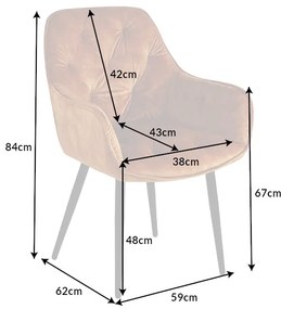 Designová židle Garold hořčicově-žlutý samet