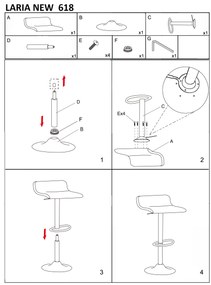 Kondela Barová židle, ekokůže bílá/chrom, LARIA NEW