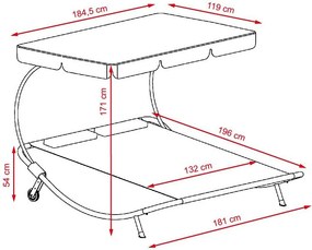 Relaxační lehátko pro 2 osoby Craftfield Bahama, béžová