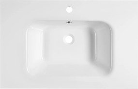 Sapho Areca umyvadlo do nábytku 81 x 51,5 cm s otvorem pro baterii s přepadem litý mramor bílá AC081