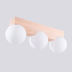 Sollux Lighting Stropní svítidlo BULBO 3 přírodní dřevo