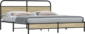 Kovový rám postele bez matrace dub sonoma 183 x 213 cm 3318685