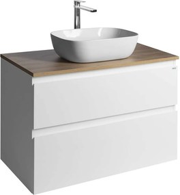 Aqualine Altair - Umyvadlová skříňka 60x87x45 cm, 2 zásuvky, bílá/dub emporio AI290-02