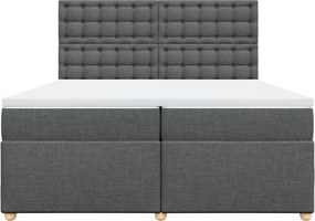 Box spring postel s matrací tmavě šedá 200x200 cm textil 3291402