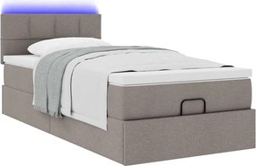 Osmanský rám postele s matrací taupe 80x200cm textil 3312267
